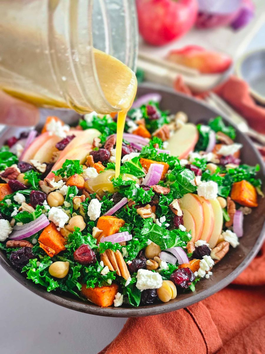 Autumn Harvest Salad with Maple Tahini Vinaigrette